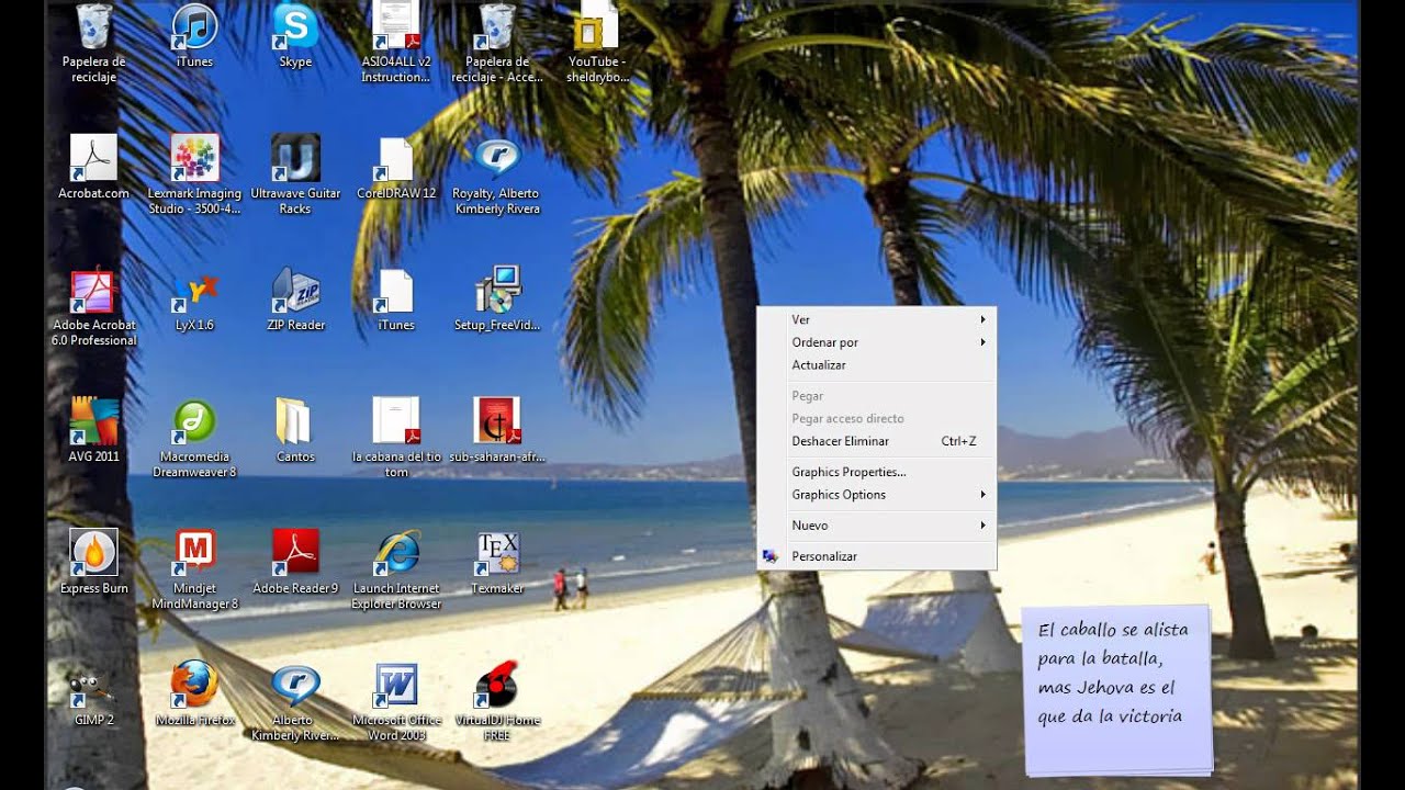 como quitar los iconos de tu escritorio - YouTube