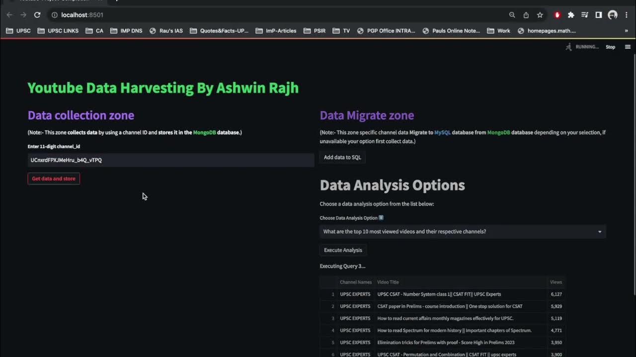 Youtube Data Harvesting Project Streamlit Mysql Mongodb Output Video Youtube
