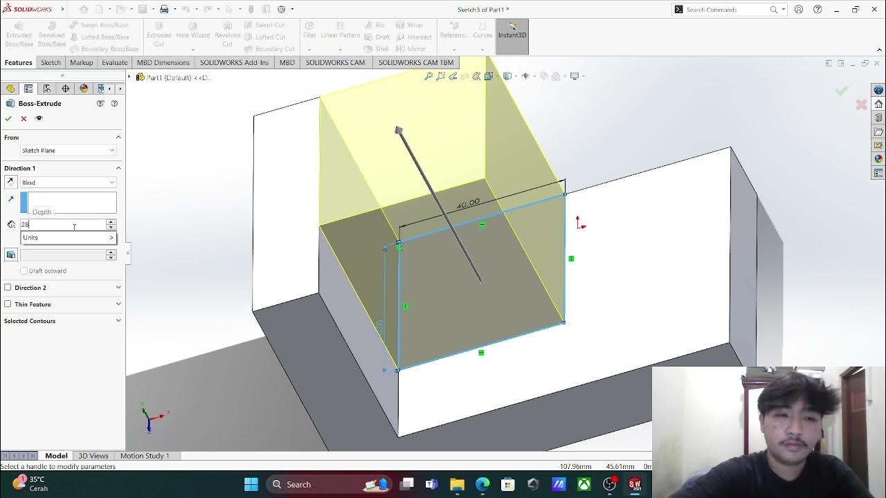 Tugas SolidWorks Lab Session 3D Part 1 - YouTube