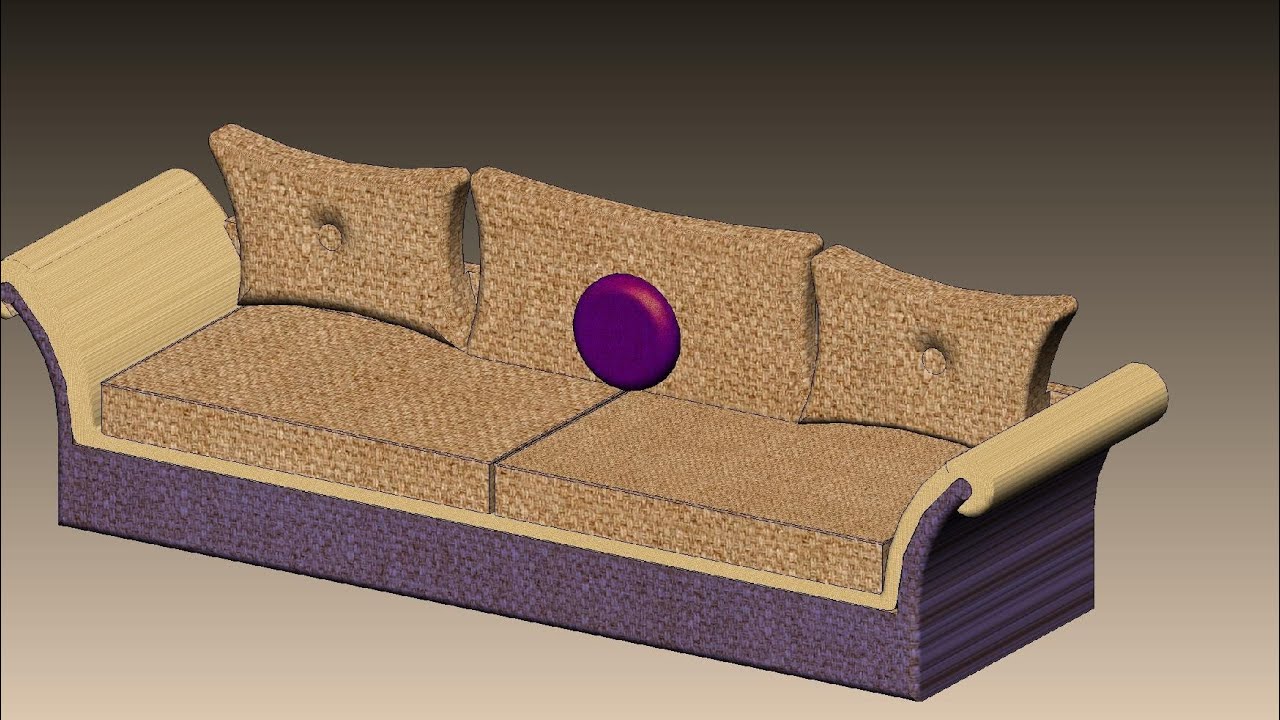 Seating Sofa 3d model design in solidworks - YouTube