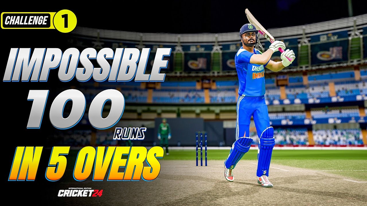 Cricket 24 Challenge - Scoring 100 Runs in Just 5 Overs - YouTube