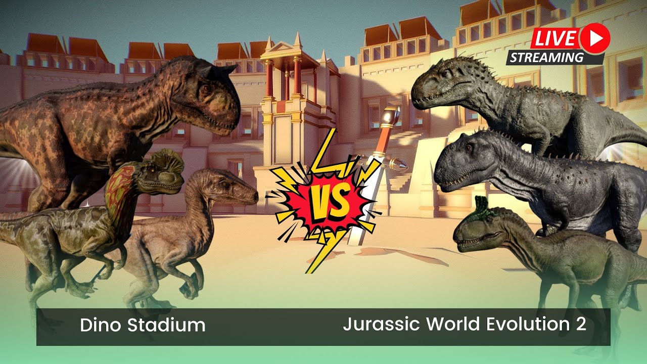 Dinosaurs Battle Jurassic Wolrd Evolution T rex VS Carnotaurus ...