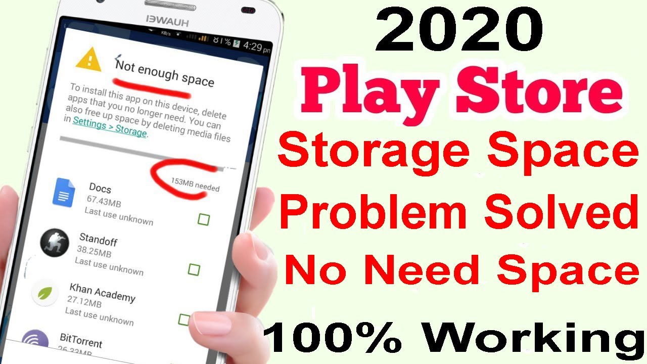 100% PlayStore Free Up Space Problem Solved | How To Install App When ...