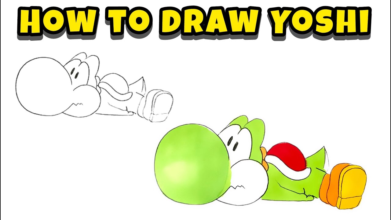 How to Draw Yoshi from Super Mario World – Follow Along with Colors ...