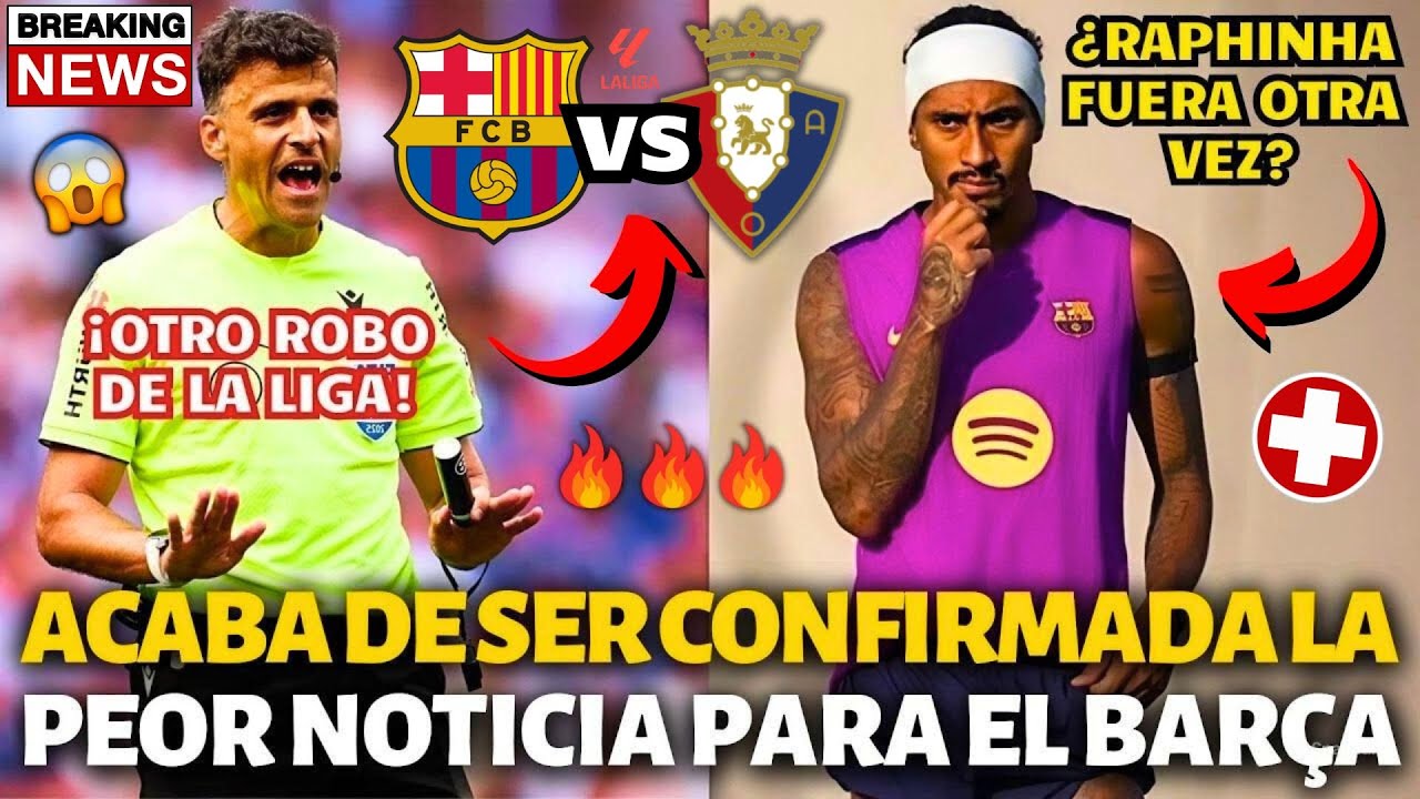 🚨¡URGENTE!¡ACABA DE SER CONFIRMADA LA PEOR NOTICIA PARA EL BARÇA ...