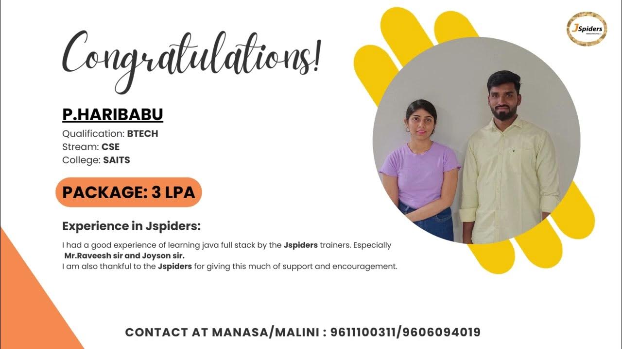 Student Successfully Placed | Java Full Stack Development | Jspiders ...