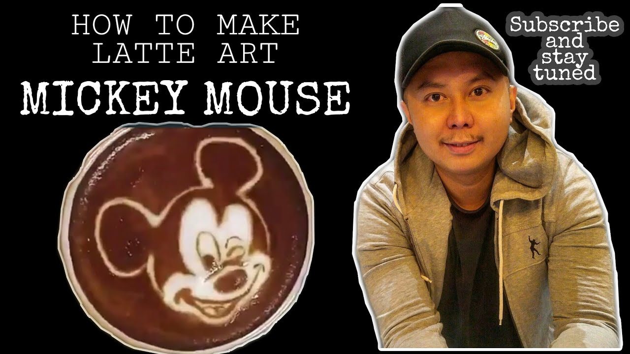 HOW TO MAKE LATTE ART | MICKEY MOUSE | Cafe Vlog | Latte Art Tutorial ...