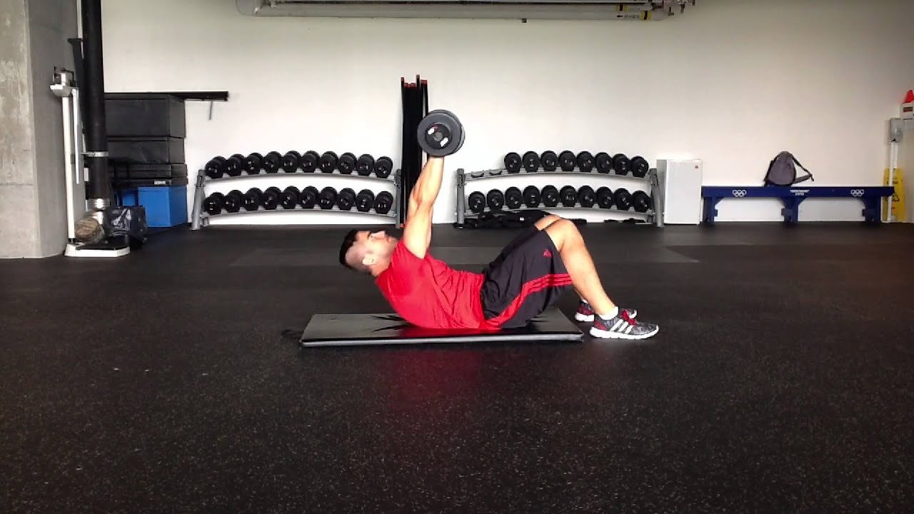 Supine Dumbbell Crunch - YouTube
