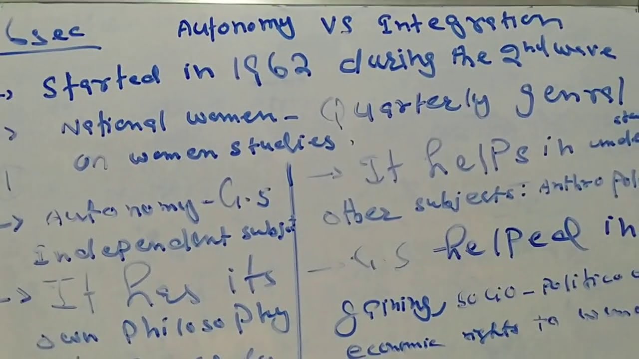 Autonomy VS Integration: A debate in gender studies |part 1| |Gender ...