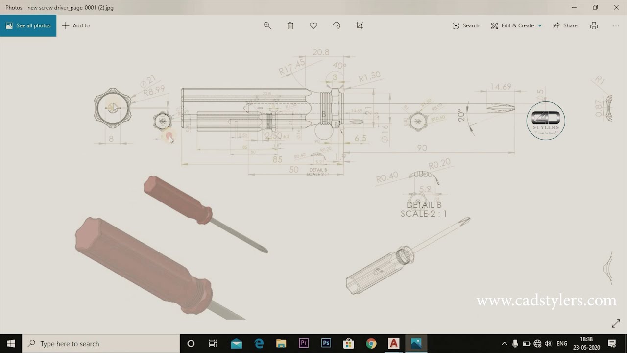 HOW TO DESIGN CROSS SLOTTED SCREW DRIVER IN AUTOCAD II AUTOCAD ...