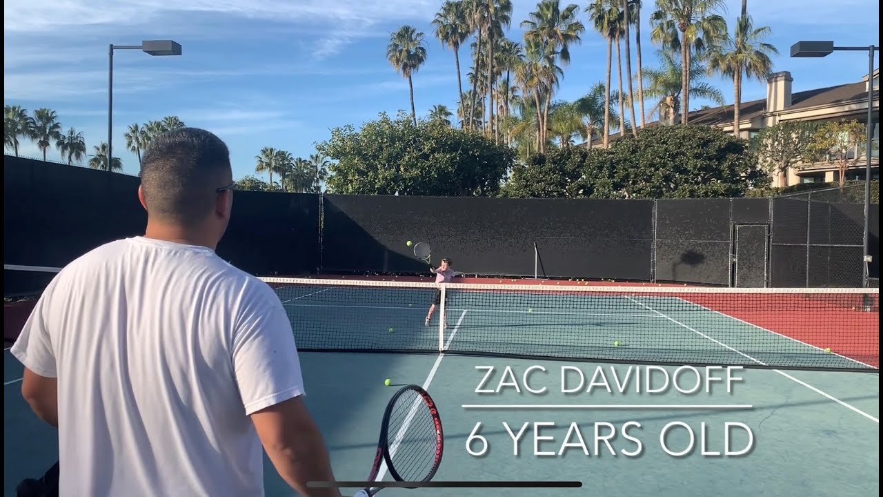 6 year old tennis player Zac Davidoff | forehands & smashes - YouTube
