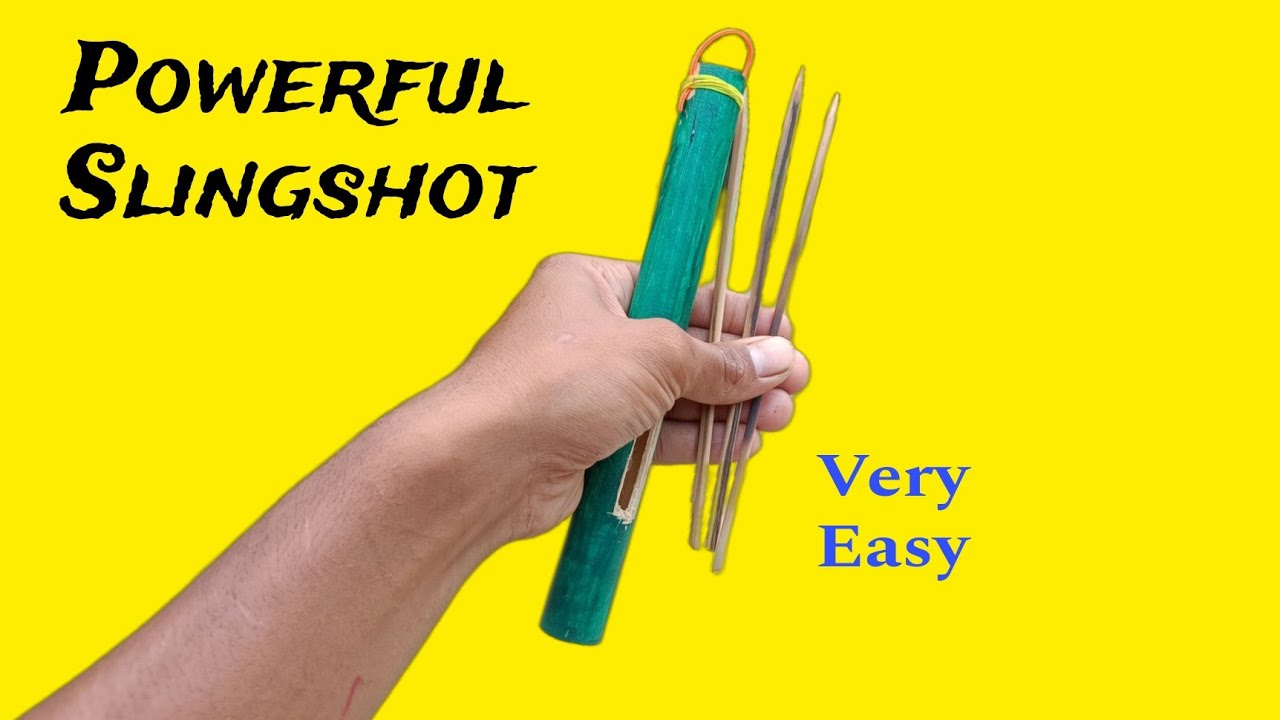 Very Easy Powerful Slingshot. How To Make Bamboo Slingshot. Gulel Kaise ...