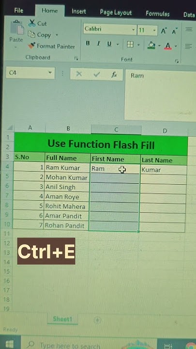 How To Use Flash Fill Function In Excel Mts All Teach Flash Fill Exceltech Excelfunction