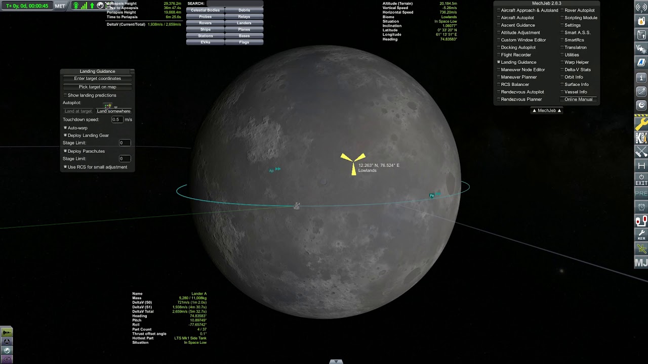 KSP JNSQ Mechjebified Visit to The Mun - YouTube