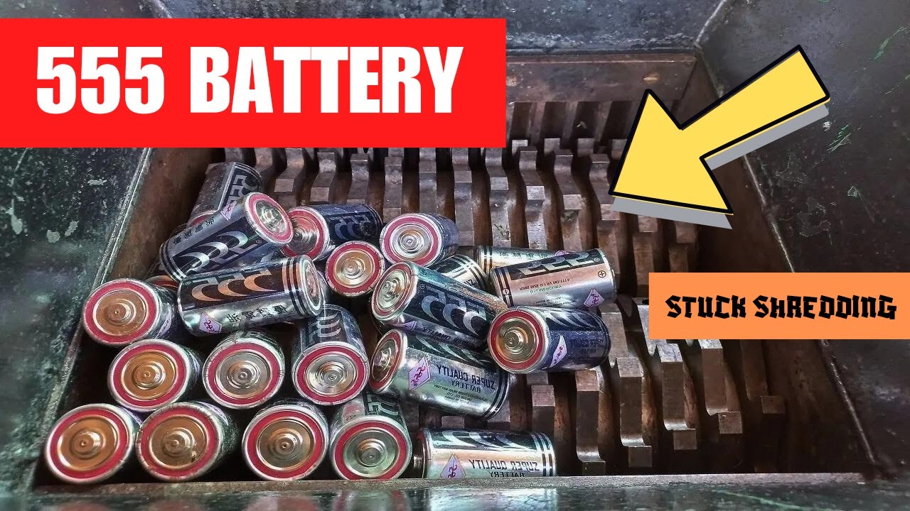 555 Battery vs Shredder | Oddly Satisfying Videos - YouTube