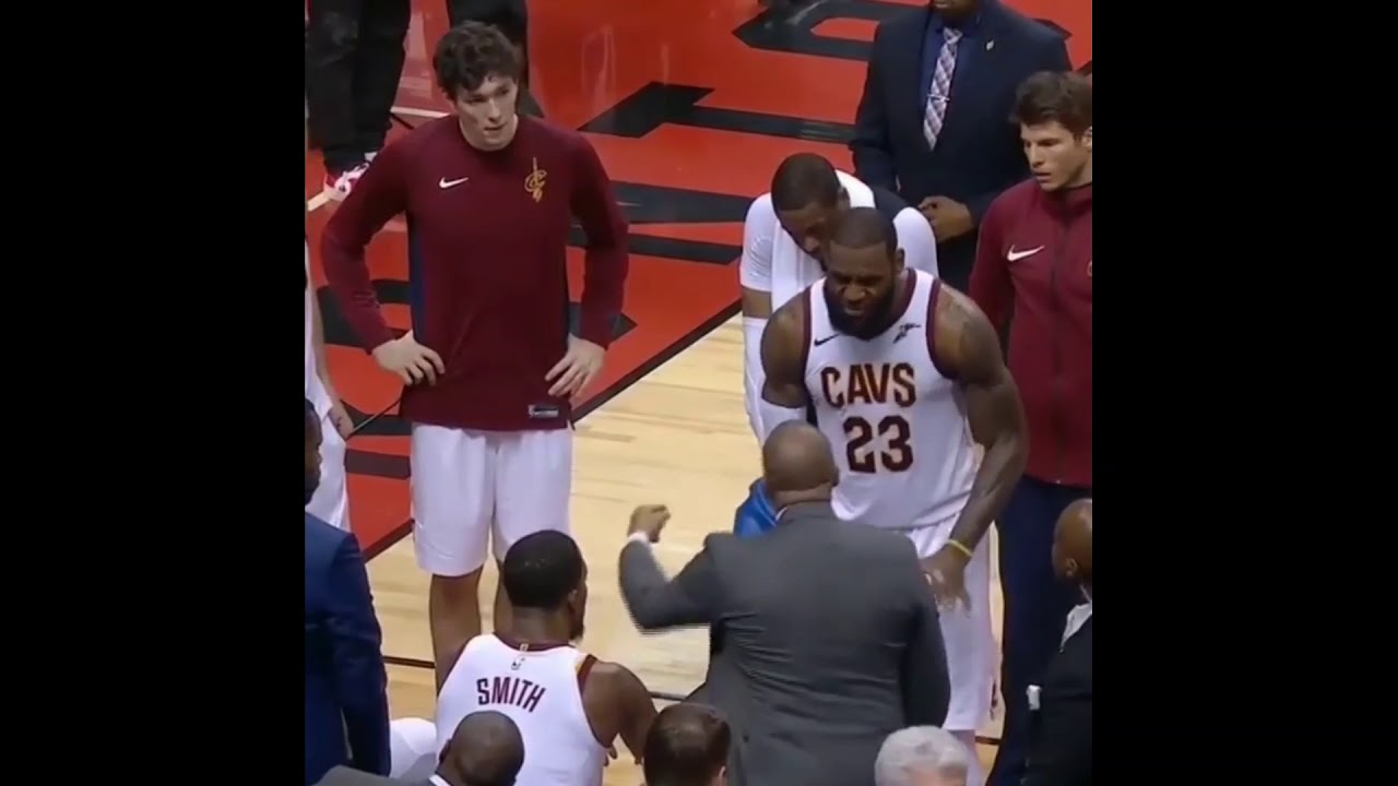 Lebron James being UPSET and Coach his TEAM MATES after a Bad Half ...