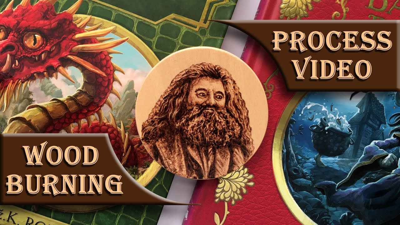 Rubeus Hagrid from Harry Potter - pyrography mini portrait - process ...