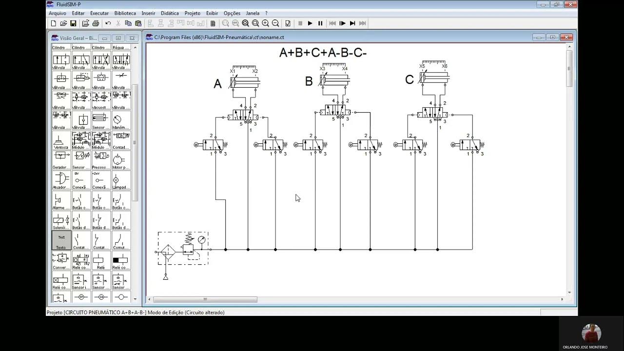 fluidsim PNEUMÁTICA INTUITIVO A+B+C+A-B-C- - YouTube