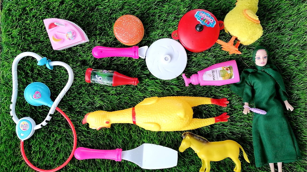 Menemukan Mainan Barbie, Dokter, Kuda, Kue, Ayam, Sprite, Masak - YouTube