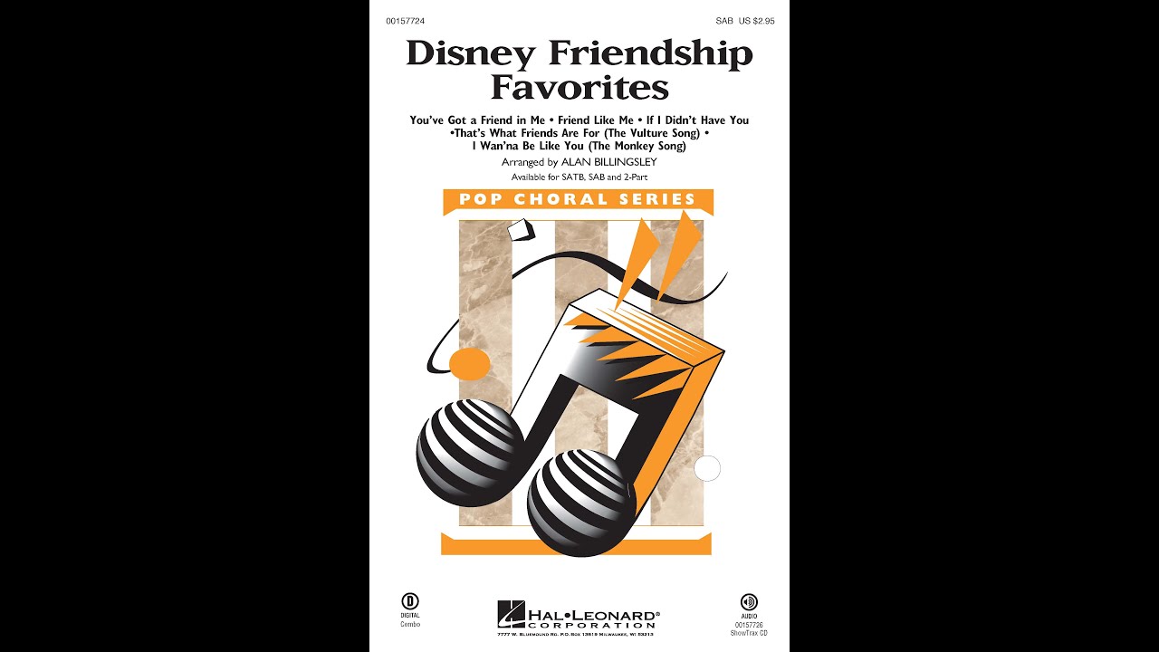 Disney Friendship Favorites (SAB Choir) - Arranged by Alan Billingsley ...