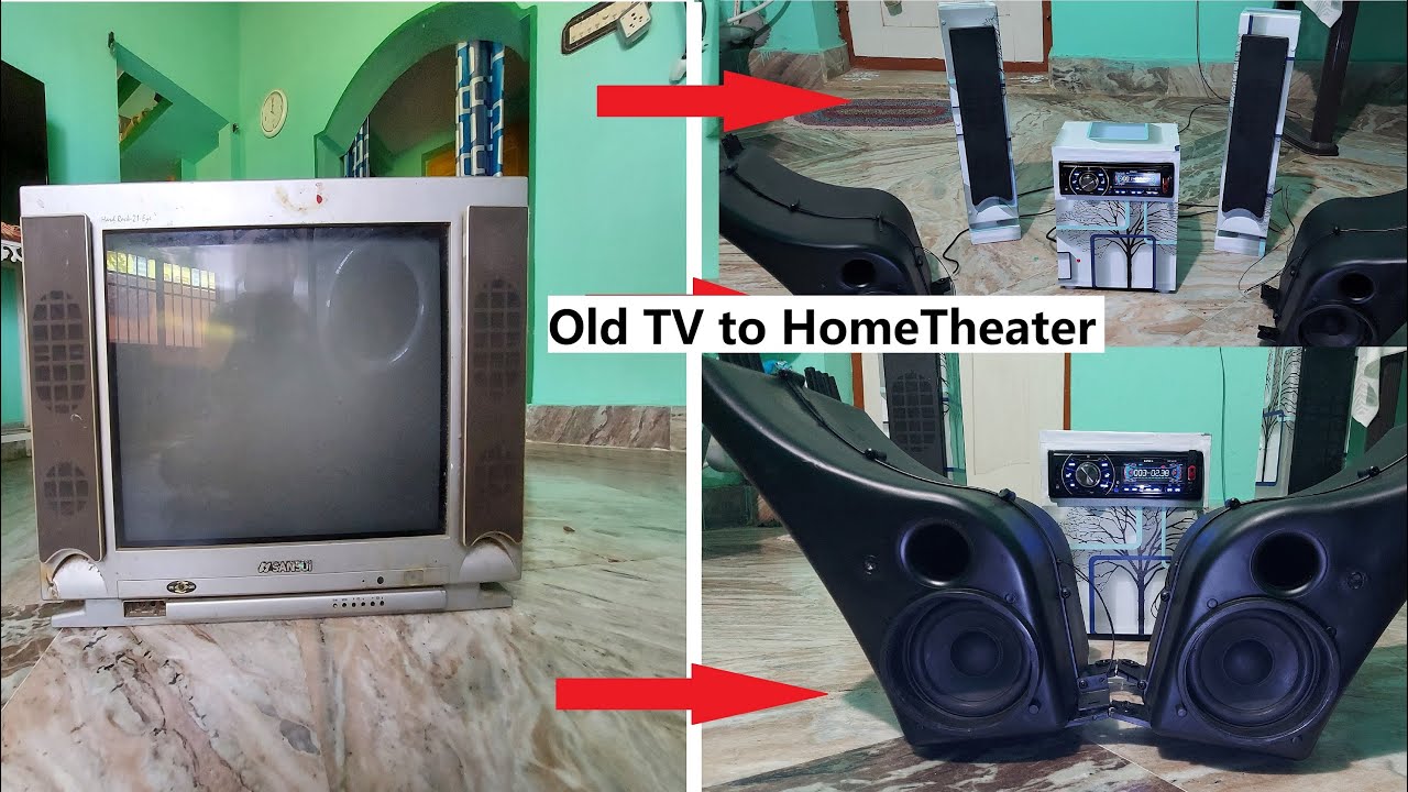 CONVERT OLD TV to Bluetooth Speaker | DIY Home Theater using old TV ...