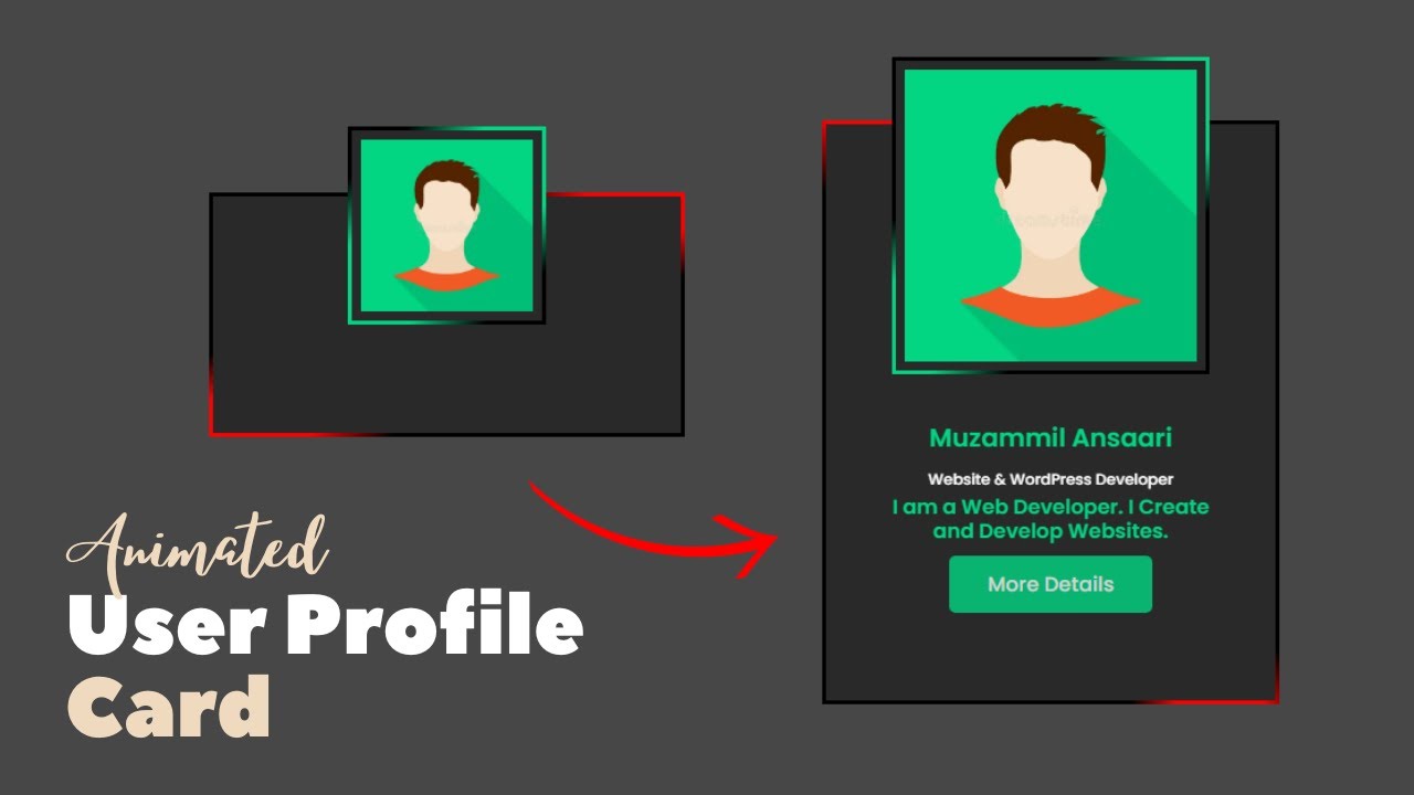 Create Animated User Profile Card Using Html And Css Coding Spirit 3057