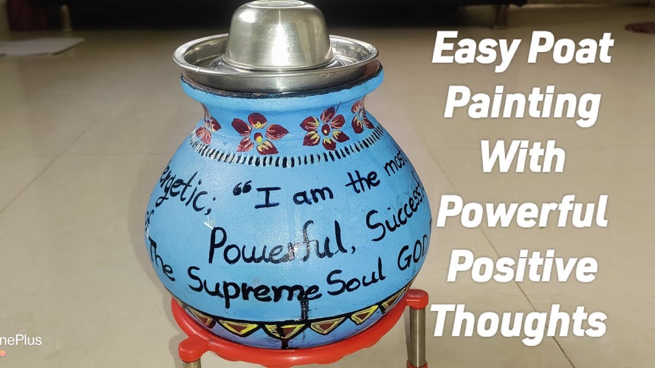 Easy Poat Painting//With Positive Thoughts// Poat Decoration// - YouTube