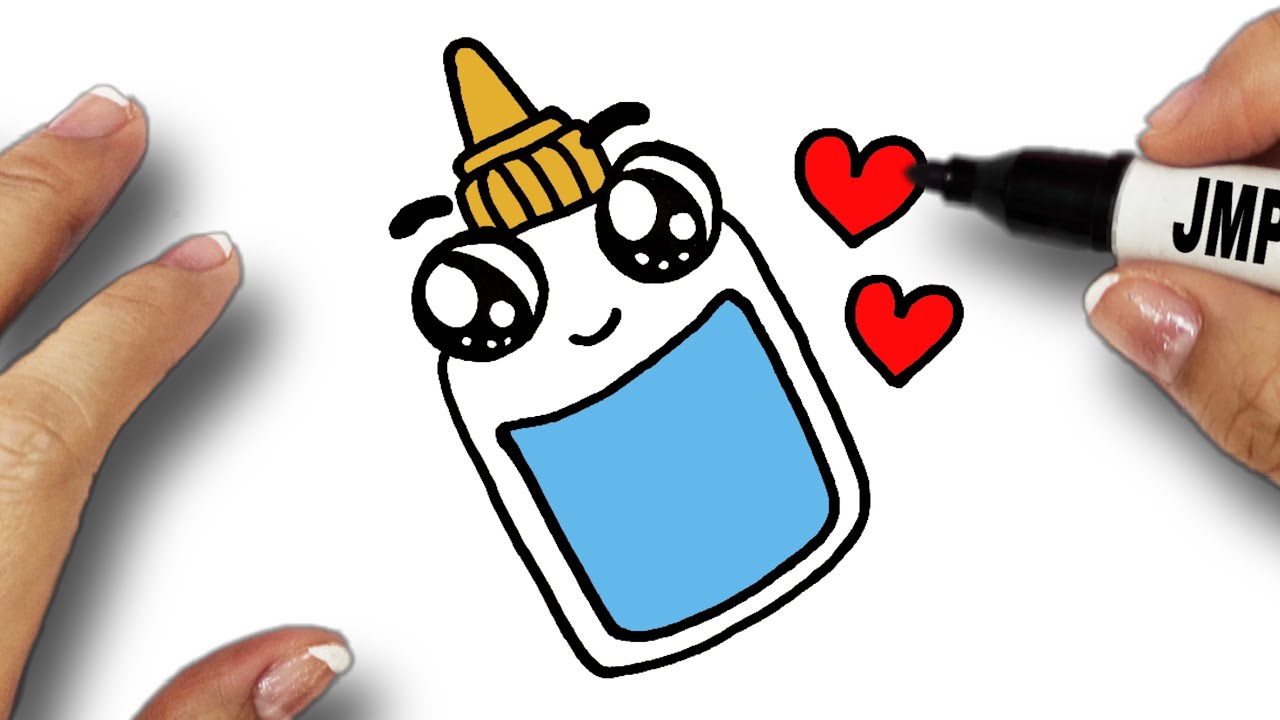 How to draw a cute glue | How to draw cute school things - YouTube