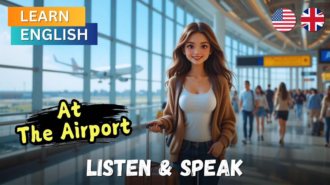 At The Airport | Improve Your English | English Listening & Speaking ...
