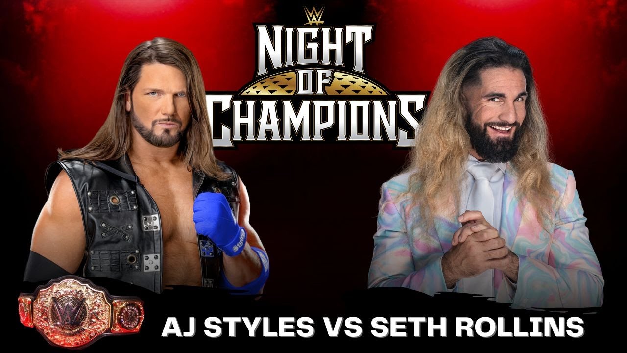WWE 2K23 Seth Rollins vs AJ Styles | Night of Champions 2023 - YouTube