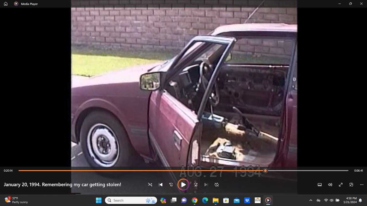 January 20, 1994 Remembering my car getting stolen! Life on January ...