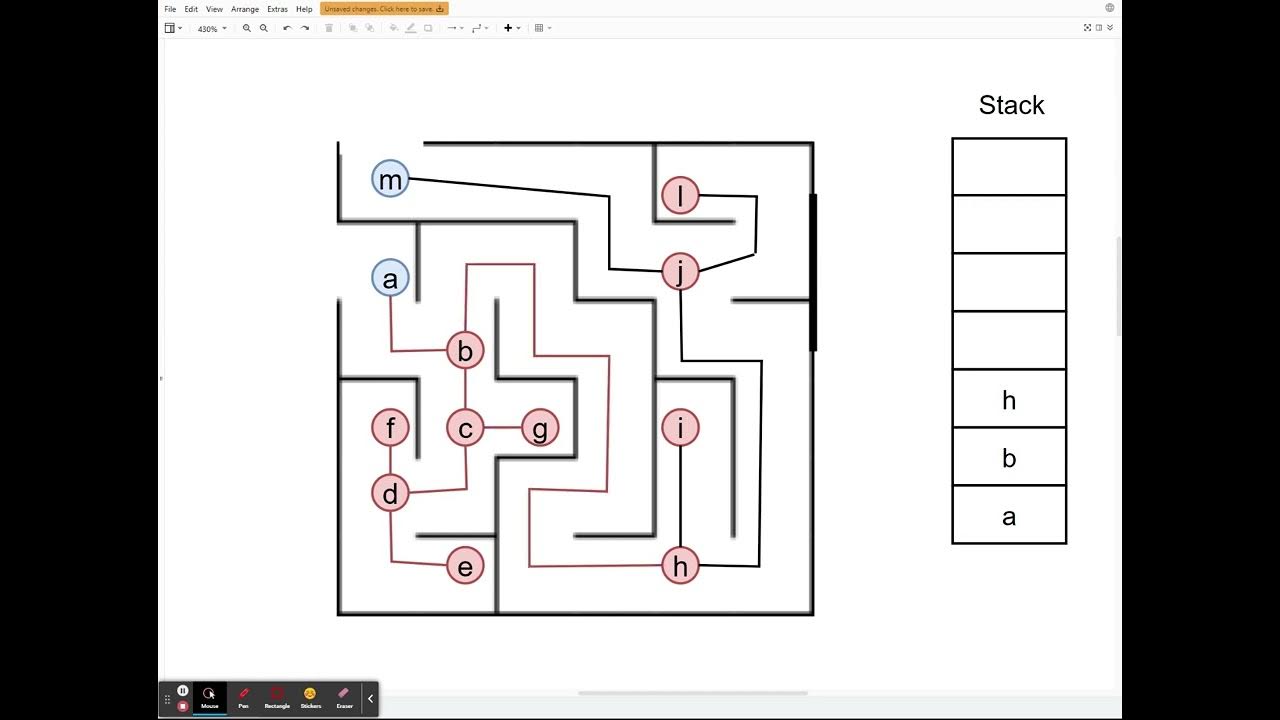Depth First Search Maze Example - YouTube