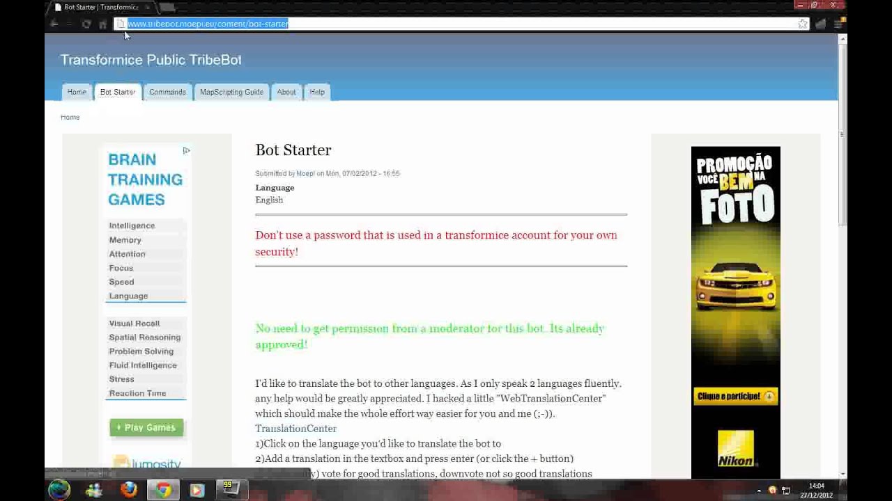 Como colocar bot no cafofo da tribo - Transformice - YouTube