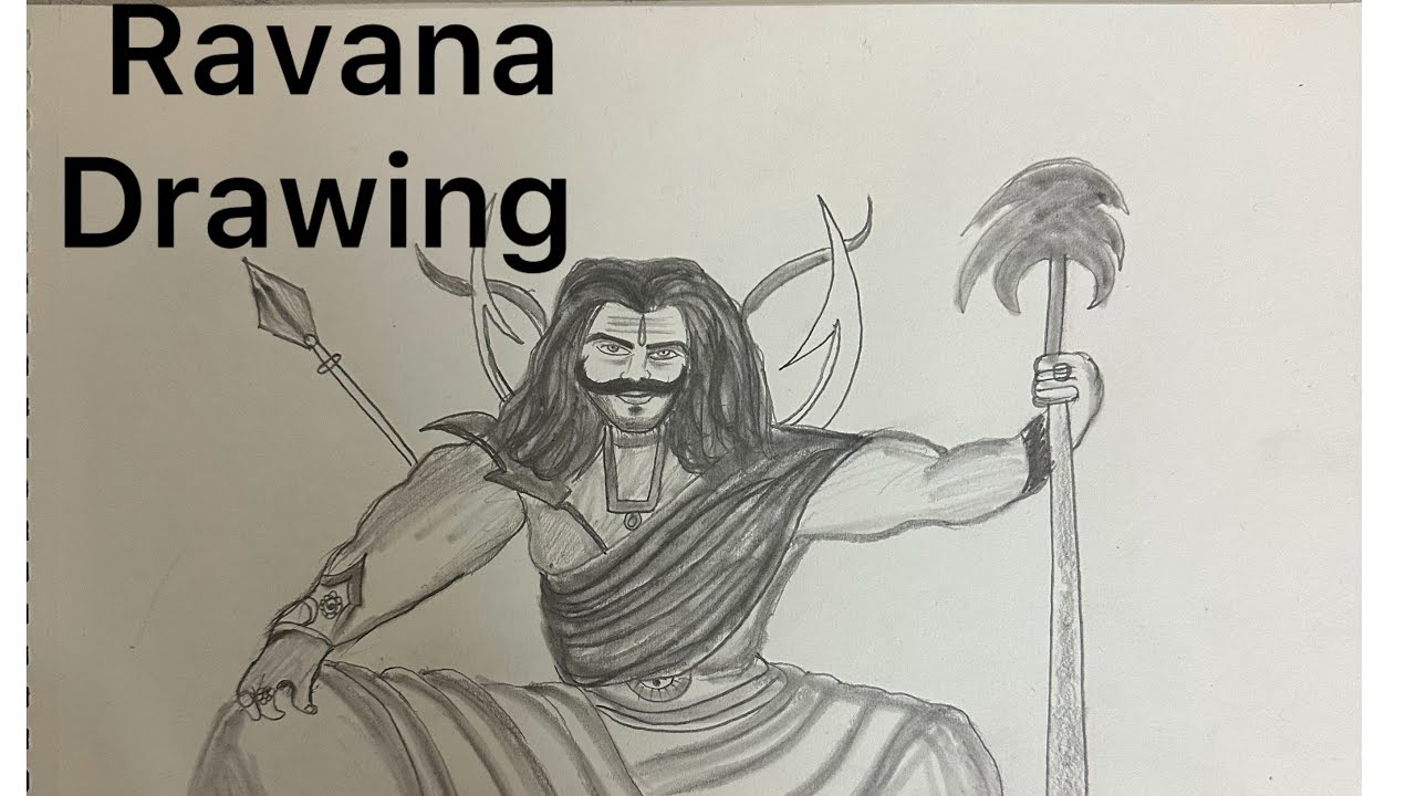 Easy Ravana Drawing tutorial || Dushehra drawing tutorial || sketch ...