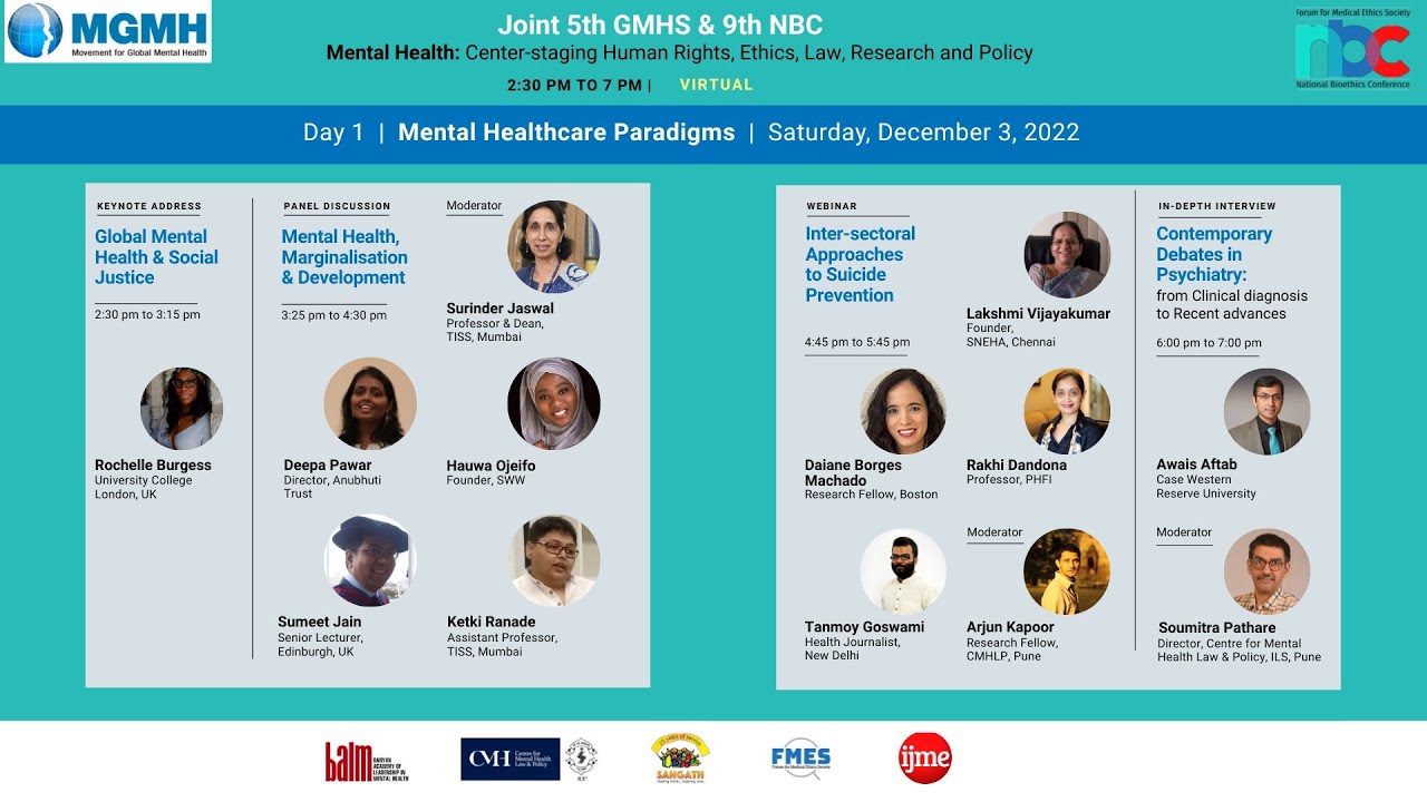 Webinar-5th GLOBAL MENTAL HEALTH SUMMIT (GMHS) & 9th NATIONAL BIOETHICS ...