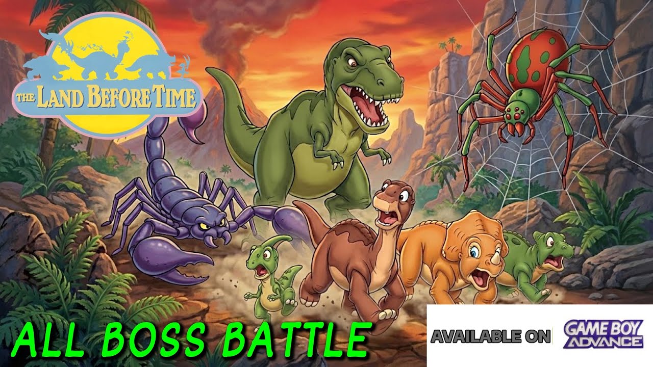 THE LAND BEFORE TIME (GAME BOY ADVANCE) - ALL BOSS BATTLE - KUKUWADEWI ...