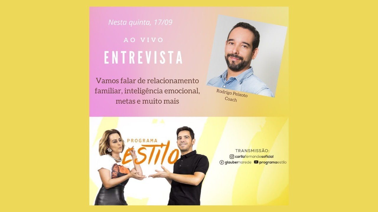 Programa Estilo, Nesta quinta, às 20h, Vamos Entrevista Rodrigo Peixoto ...