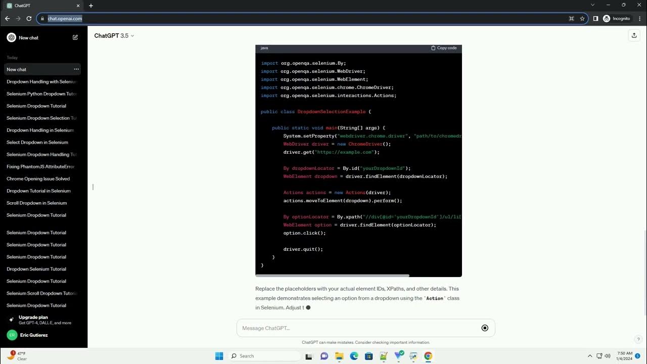 how to select dropdown in selenium using action class - YouTube