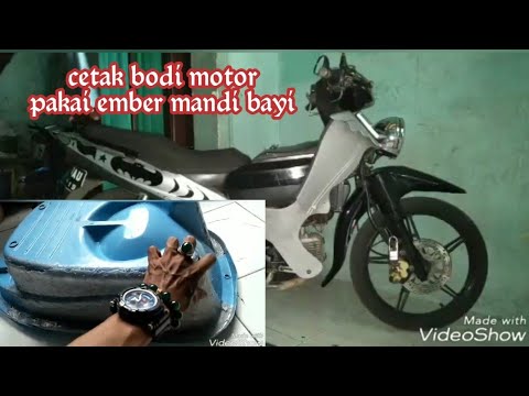 Modifikasi cetak Sayap bodi motor dengan ember bak mandi bayi - YouTube