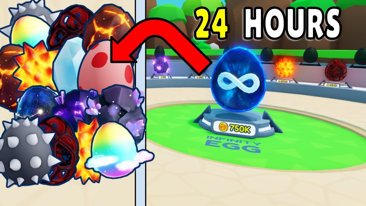 I HATCHED THE INFINITY EGG FOR 24 HOURS IN Bubble Gum Simulator ...