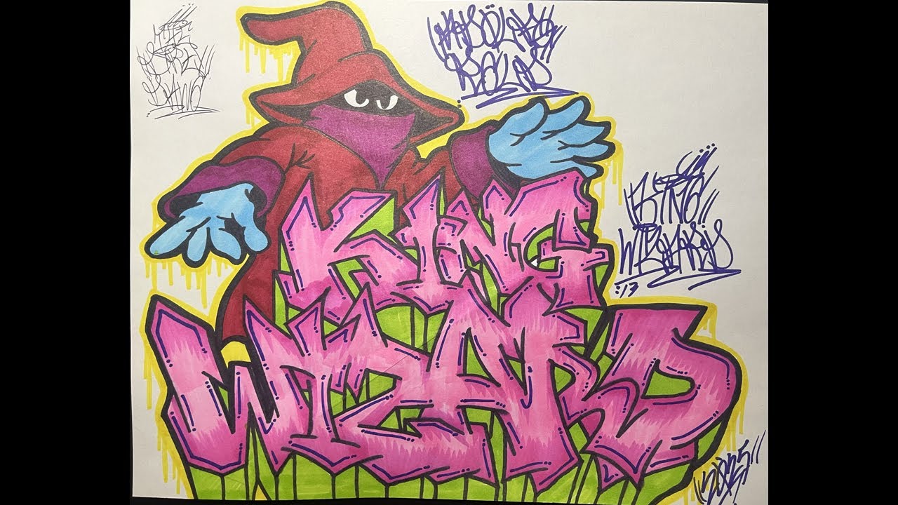 How To Draw King Wizard Graffiti Wild-style - YouTube