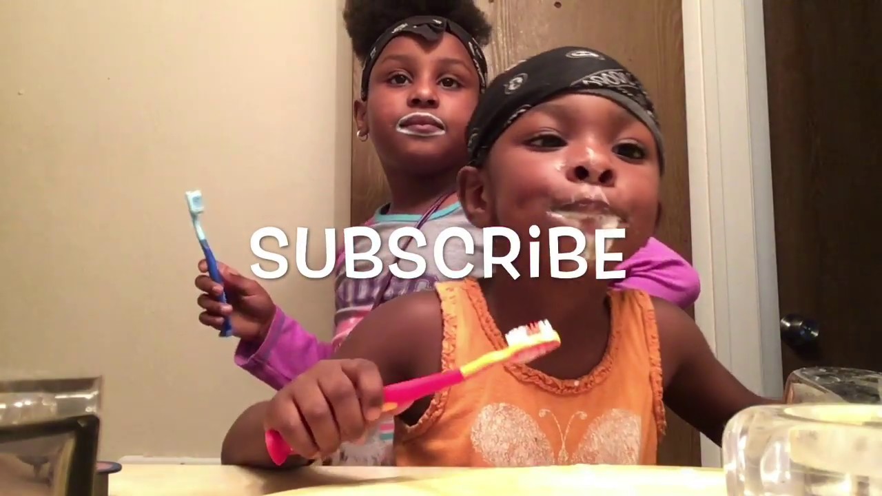 The girls brushing their teeth (look at Jaida lol) - YouTube