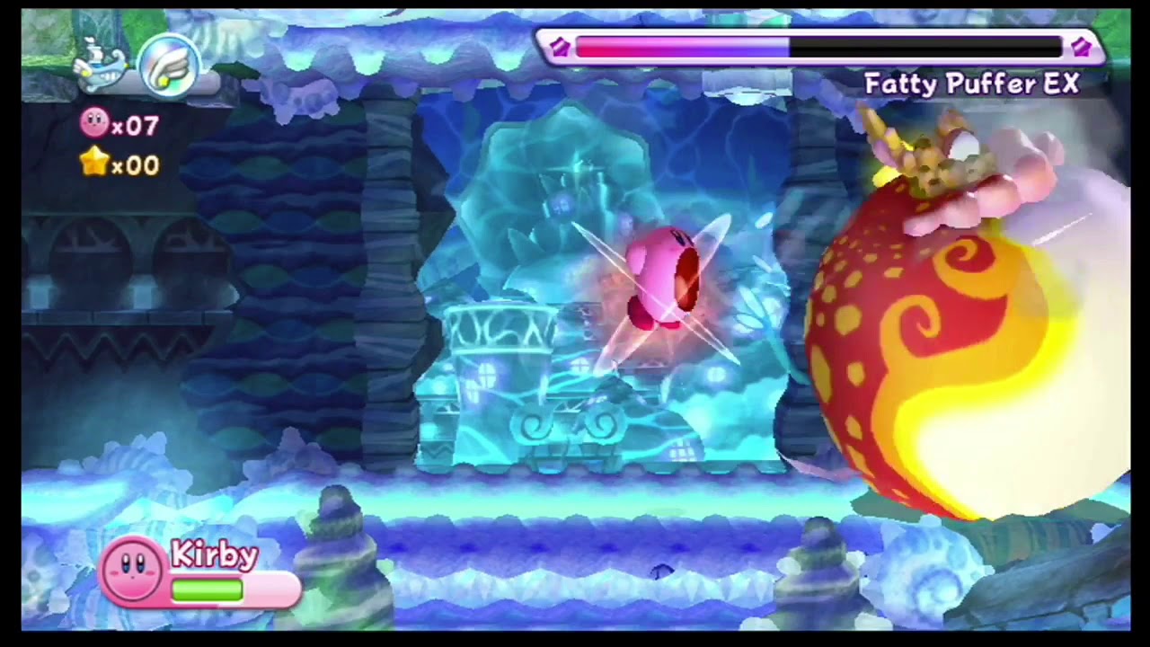 Kirby's Return To Dreamland Boss Fatty Puffer EX No Ability - YouTube