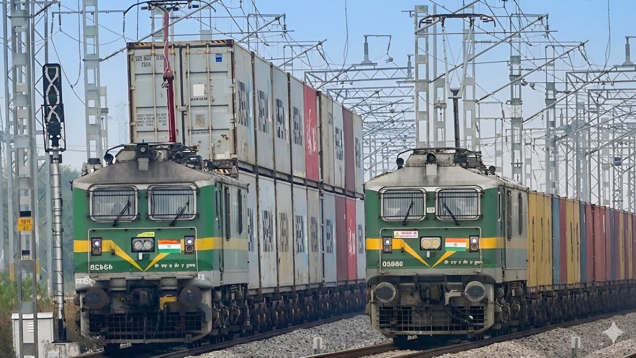 HIGH SPEED Double Stack Container | Goods Freight Maalgadi with Super ...