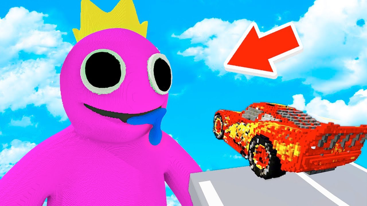 Big & Small CARS vs New PINK RAINBOW FRIENDS (Teardown Mods) - YouTube
