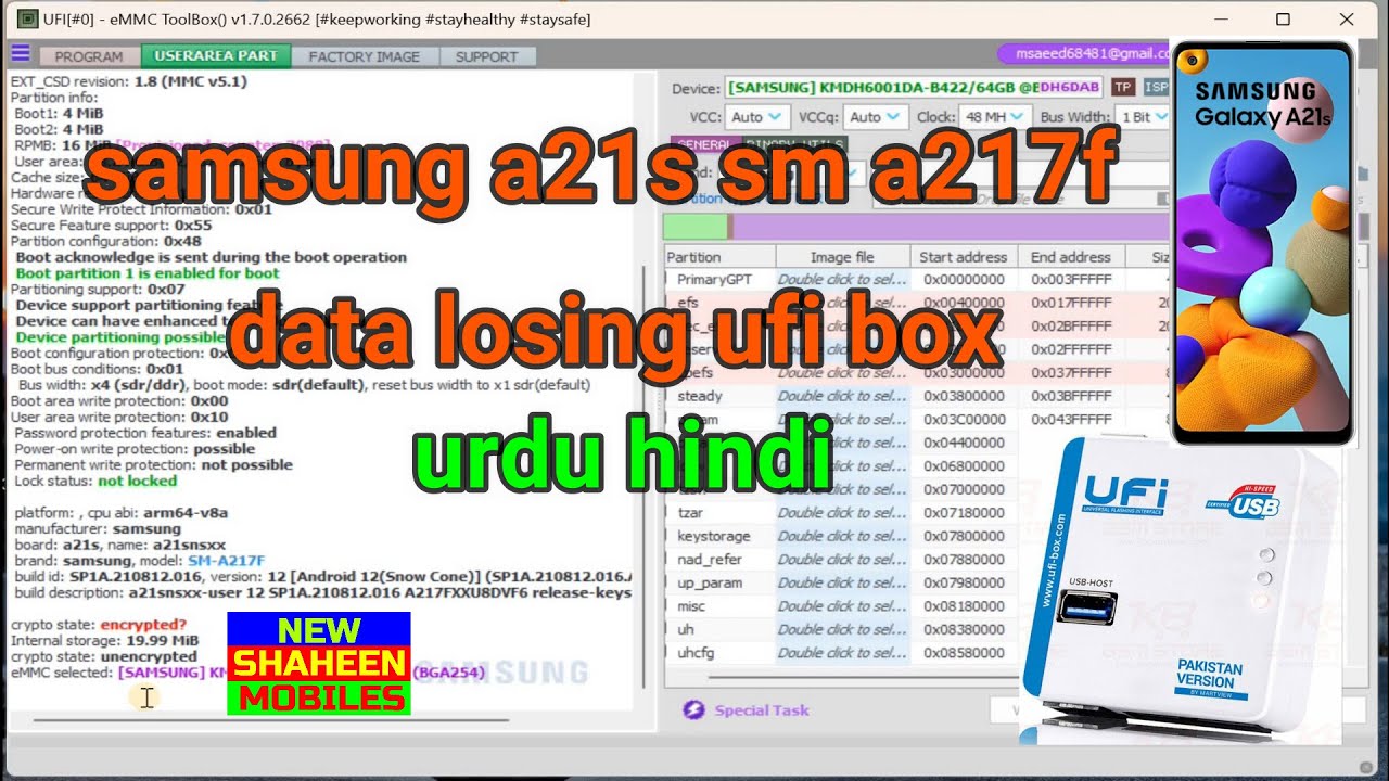 samsung a21s sm a217f data losing ufi box - YouTube