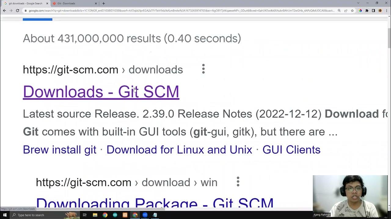 Tutorial Instalasi Git Pada Sistem Operasi Windows Youtube