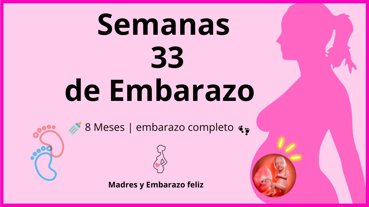 SEMANA 33 DE EMBARAZO | 33 semanas | 8 meses | EMBARAZO SEMANA A SEMANA ...