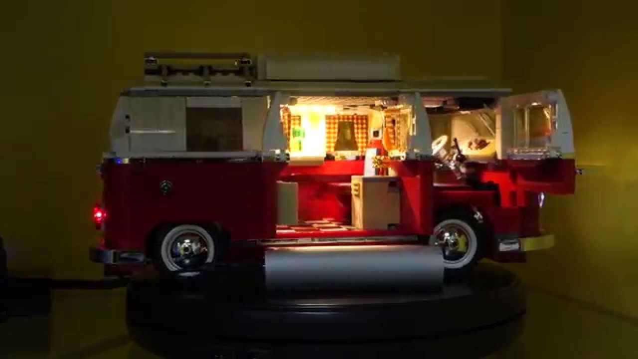 Lego 10220 Volkswagen T1 Camper Van LED Demo - YouTube
