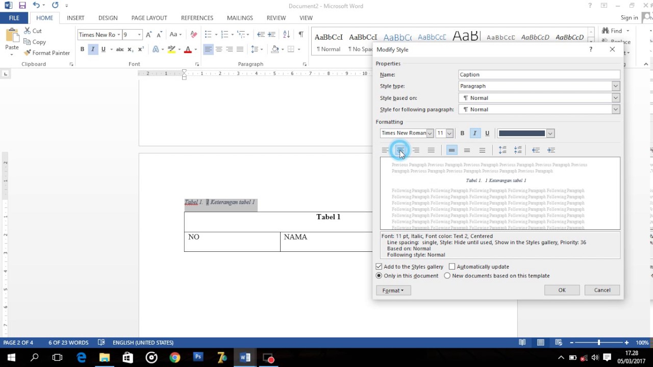 Membuat Daftar Tabel Otomatis di MS Office Word - ALRIDHO COM - YouTube